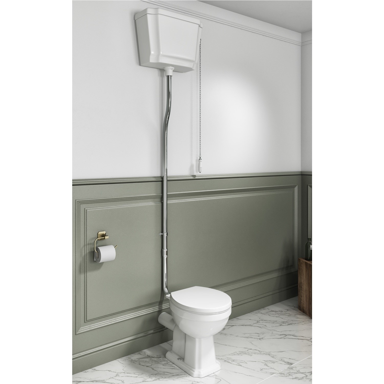 Grade A1 - Close Coupled Traditional High Level Toilet with Soft Close ...