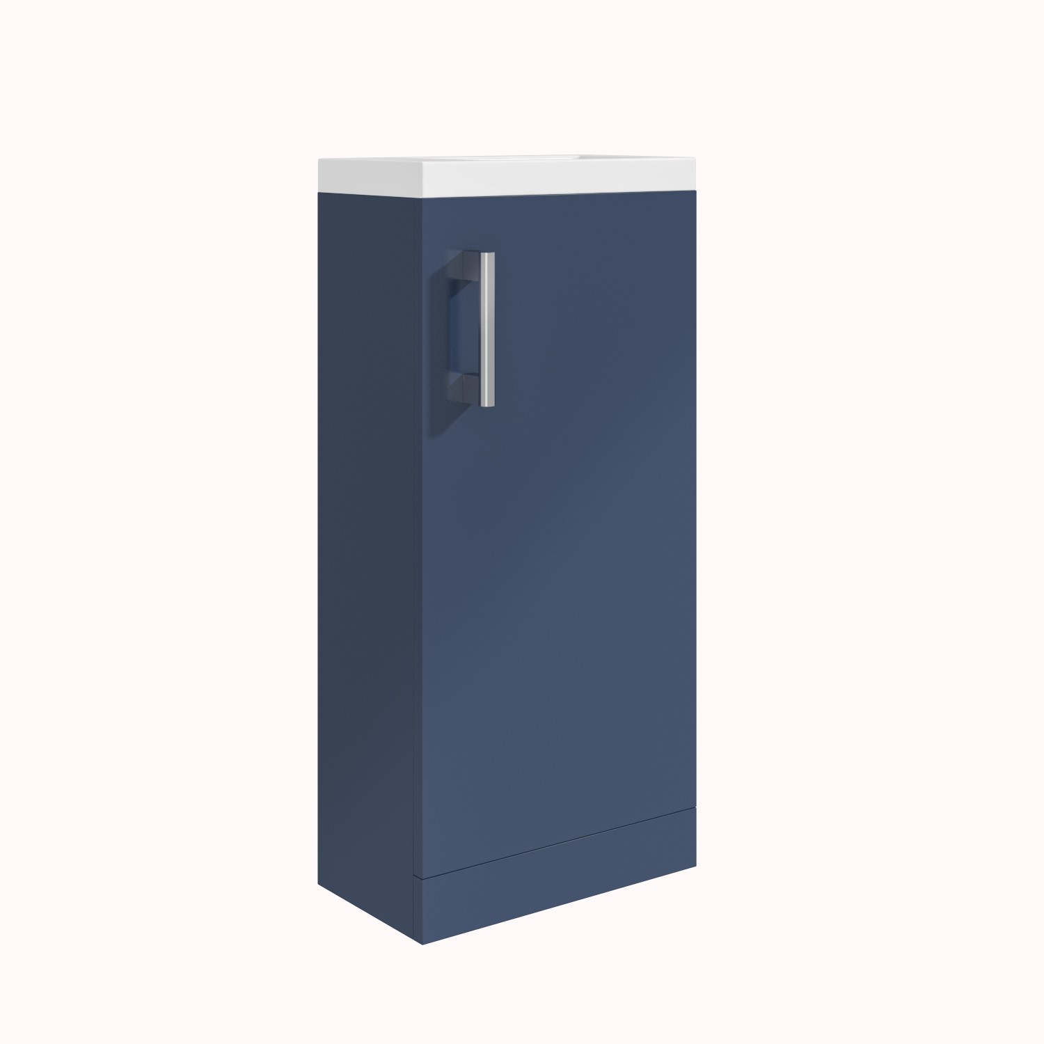 400mm Blue Cloakroom Freestanding Vanity Unit with Basin and Chrome ...