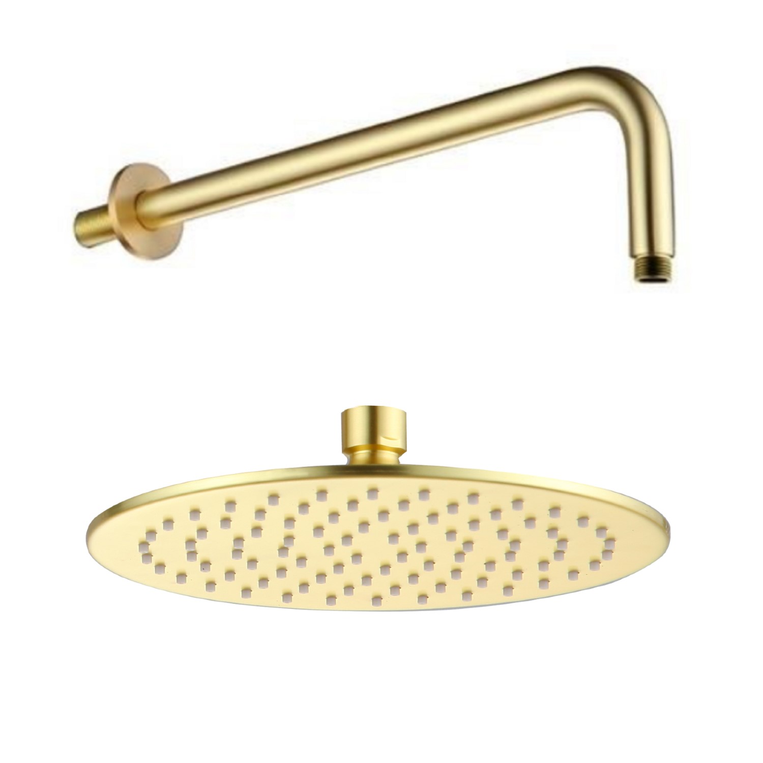 Brushed Brass Concealed Mixer Shower with Wall Mounted Head & Handset ...