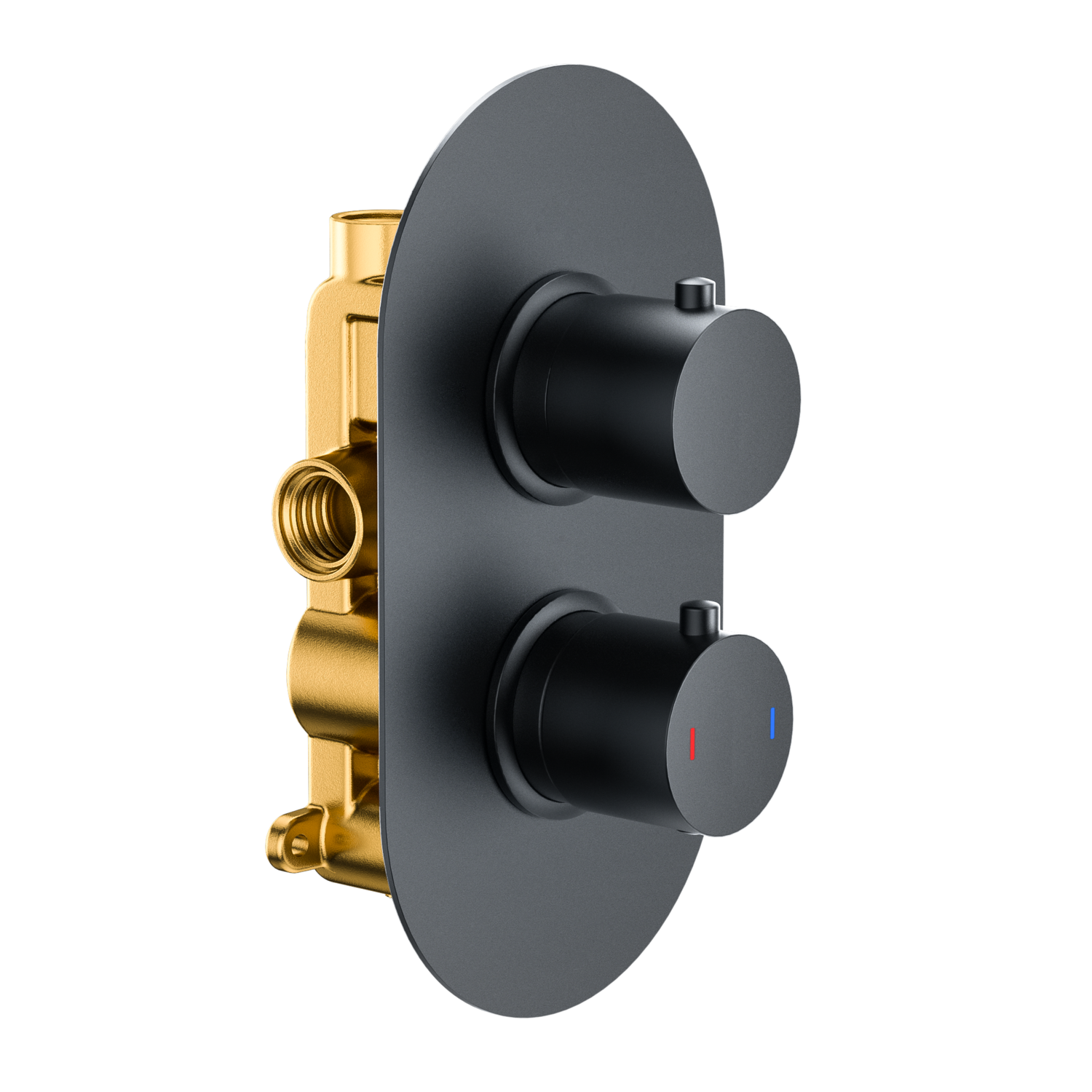 Grade A1 - Black Concealed Shower Mixer with Dual Control & Slide Rail ...