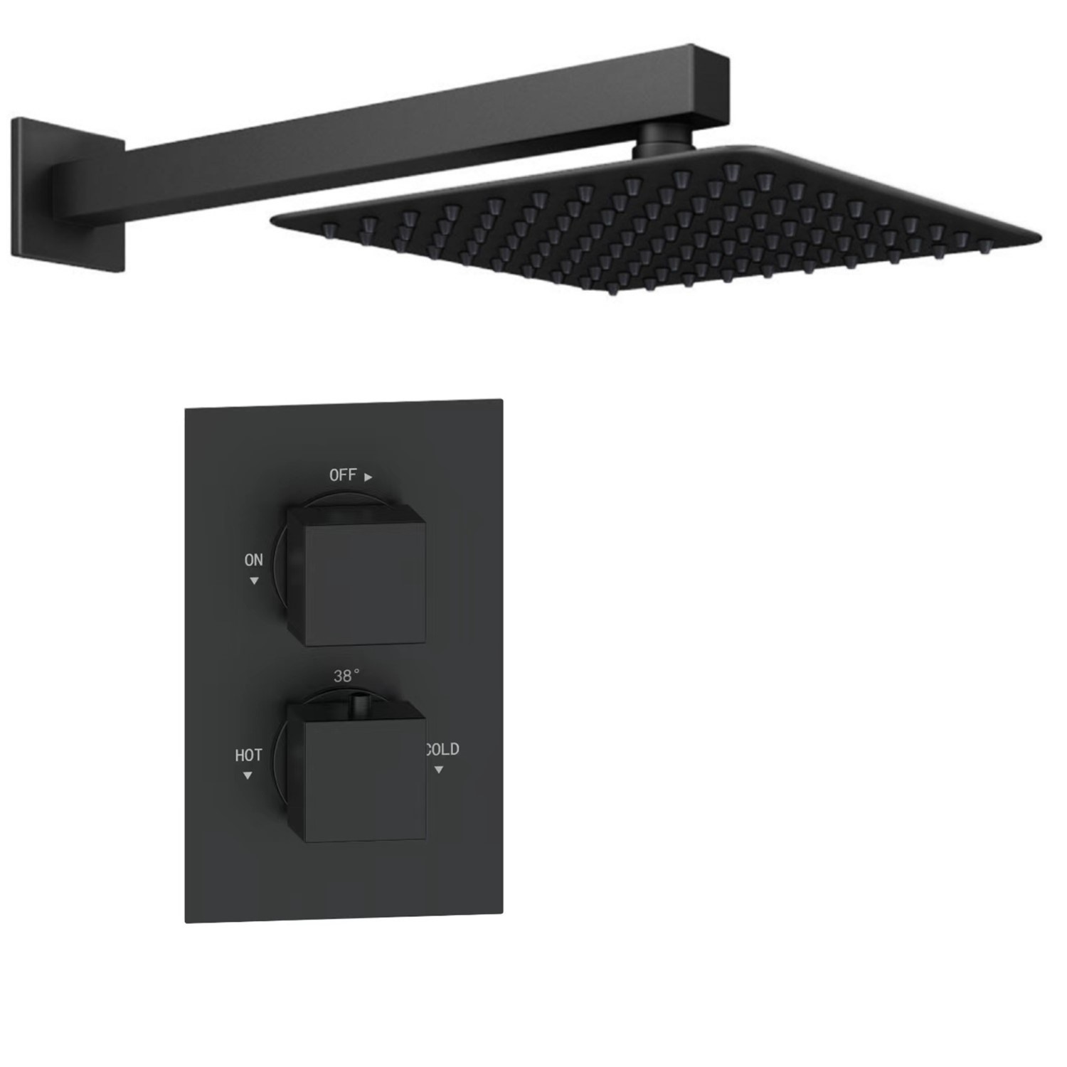 Black Single Outlet Wall Mounted Thermostatic Mixer Shower - Zana ...