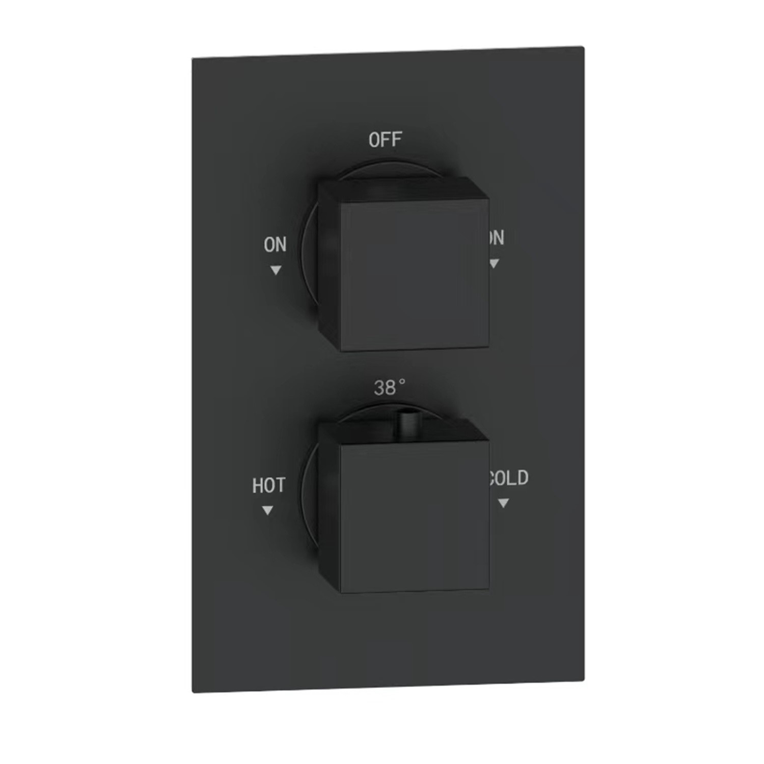 Black Dual Outlet Mixer Shower With Square Ceiling Mounted Shower Head ...