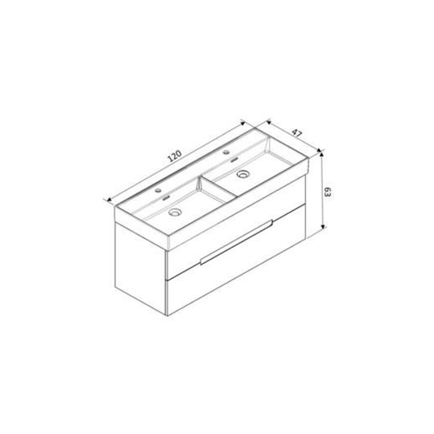 1200mm Anthracite Wall Hung Double Vanity Unit with Basin - Morella ...