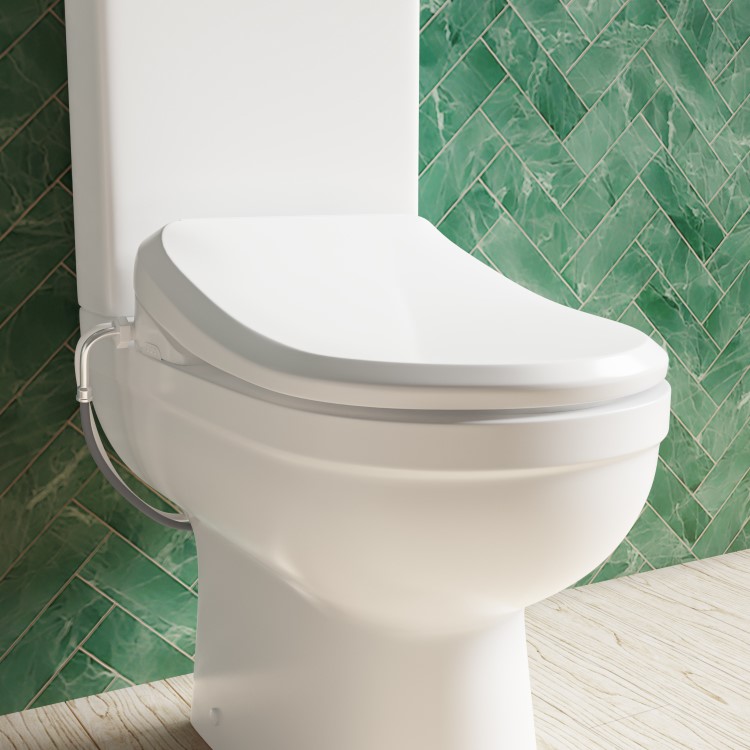 Close Coupled Toilet with Smart Bidet Toilet Seat - Better Bathrooms