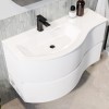 1000mm White Wall Hung Left Hand Curved Vanity Unit with Basin - Tulum ...