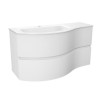 1000mm White Wall Hung Left Hand Curved Vanity Unit with Basin - Tulum ...