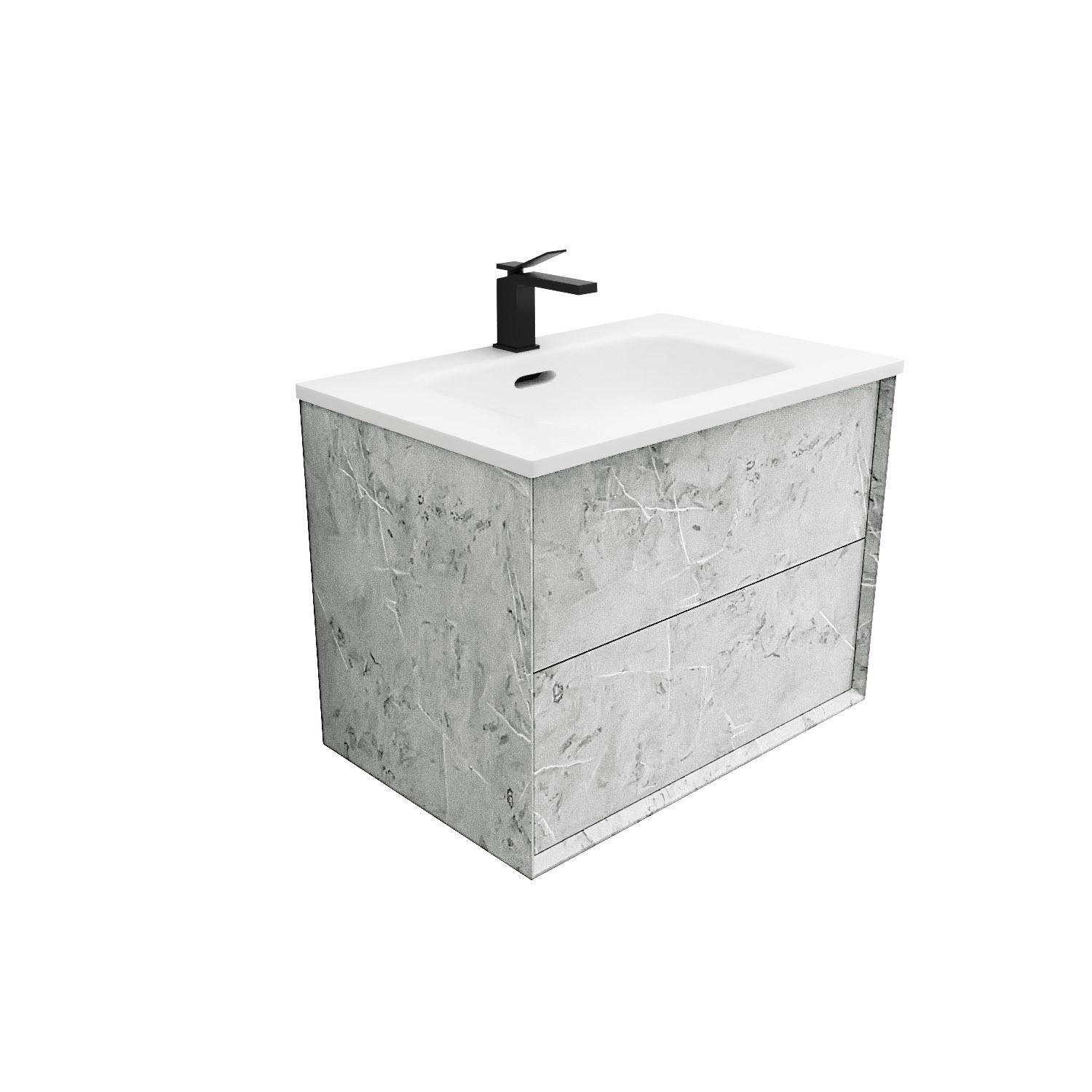 700mm Stone Effect Wall Hung Vanity Unit with Basin - Arragon - Better ...
