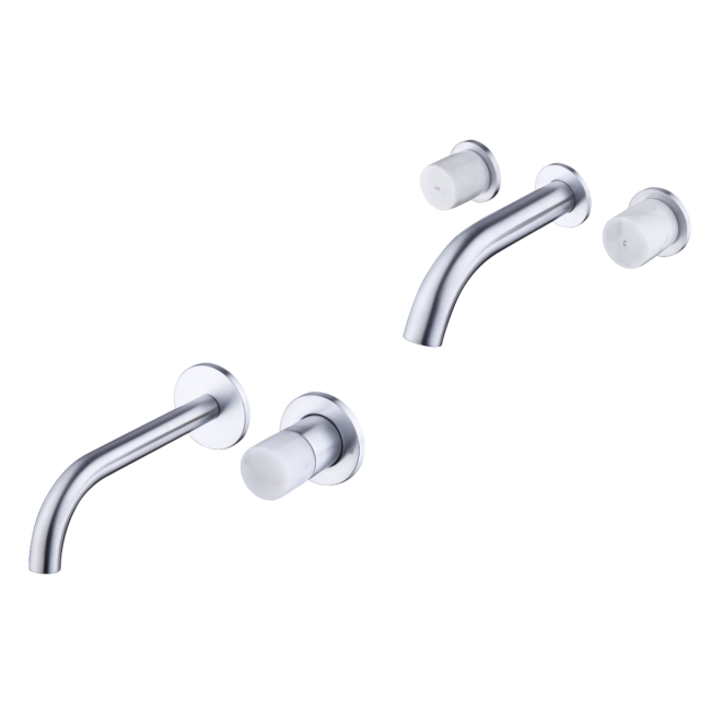 Marble Chrome Wall Mounted Bath and Wall Mounted Basin Tap Set - Lorano ...