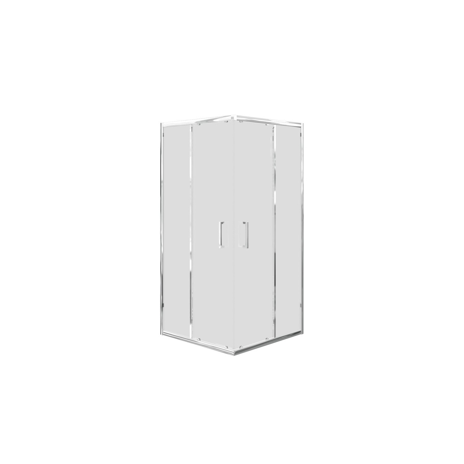 Chrome 6mm Glass Square Corner Entry Shower Enclosure with Shower Tray ...