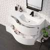 1000mm White Wall Hung Right Hand Curved Vanity Unit with Basin - Tulum ...