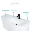 1000mm White Wall Hung Right Hand Curved Vanity Unit with Basin - Tulum ...
