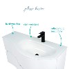 1000mm White Wall Hung Right Hand Curved Vanity Unit with Basin - Tulum ...