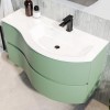 1000mm Green Wall Hung Right Hand Curved Vanity Unit with Basin - Tulum ...