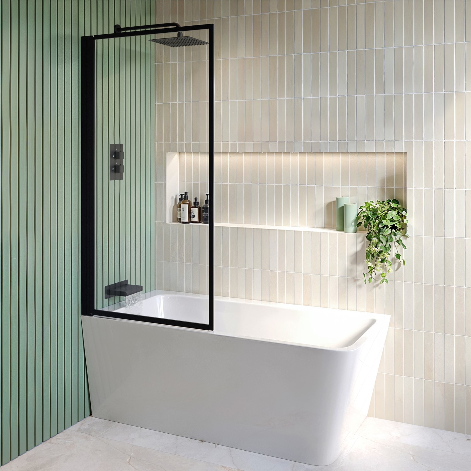 Black Wall Mounted Bath Mixer Tap - Zanda - Better Bathrooms