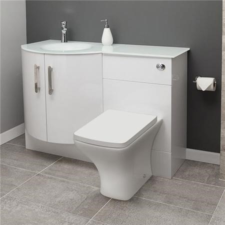 Bow Front Toilet & Basin Combination Unit with Austin Toilet - White ...