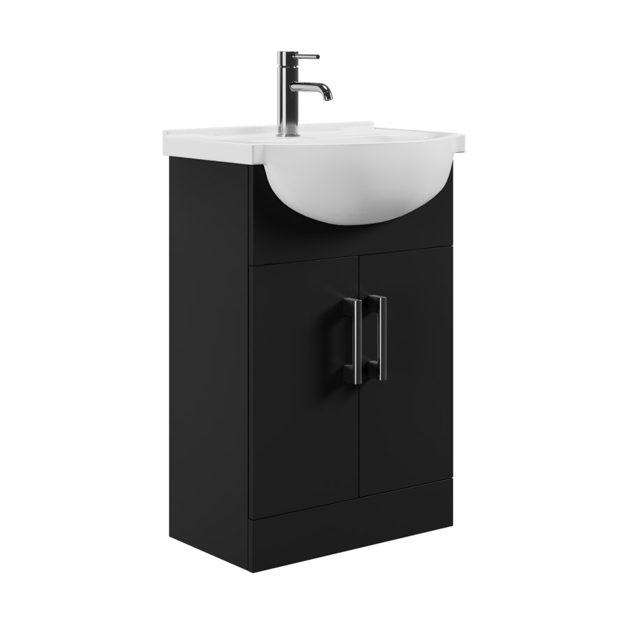 560mm Black Freestanding Vanity Unit with Basin - Classic - Better ...
