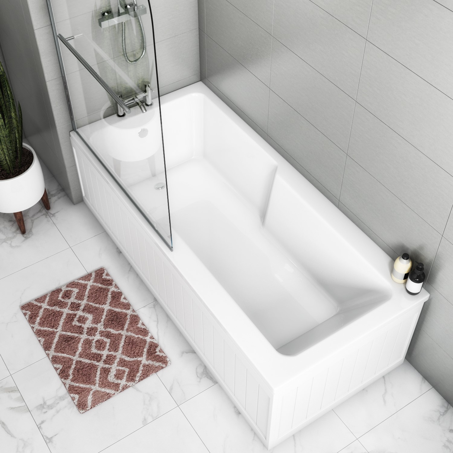 Single Ended Wide End Shower Bath 1700 x 750mm - Cotswold - Better ...