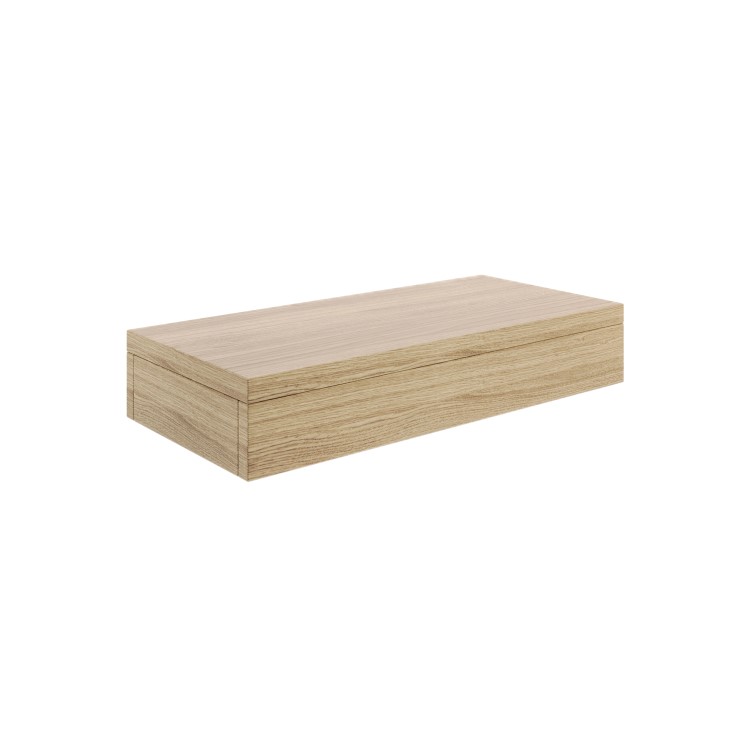 560mm Wood Effect Wall Hung Floating Basin Shelf and White Basin ...