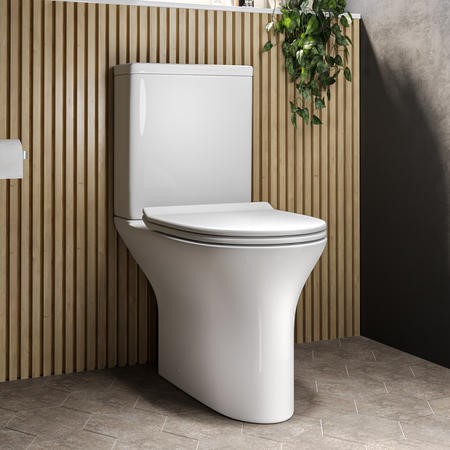 Close Coupled Rimless Open Back Toilet with Soft Close Seat - Indiana ...