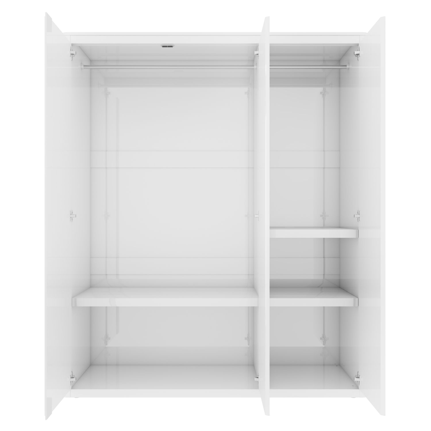ONLY OPENED - White High Gloss 3 Door Triple Wardrobe with Soft Close ...