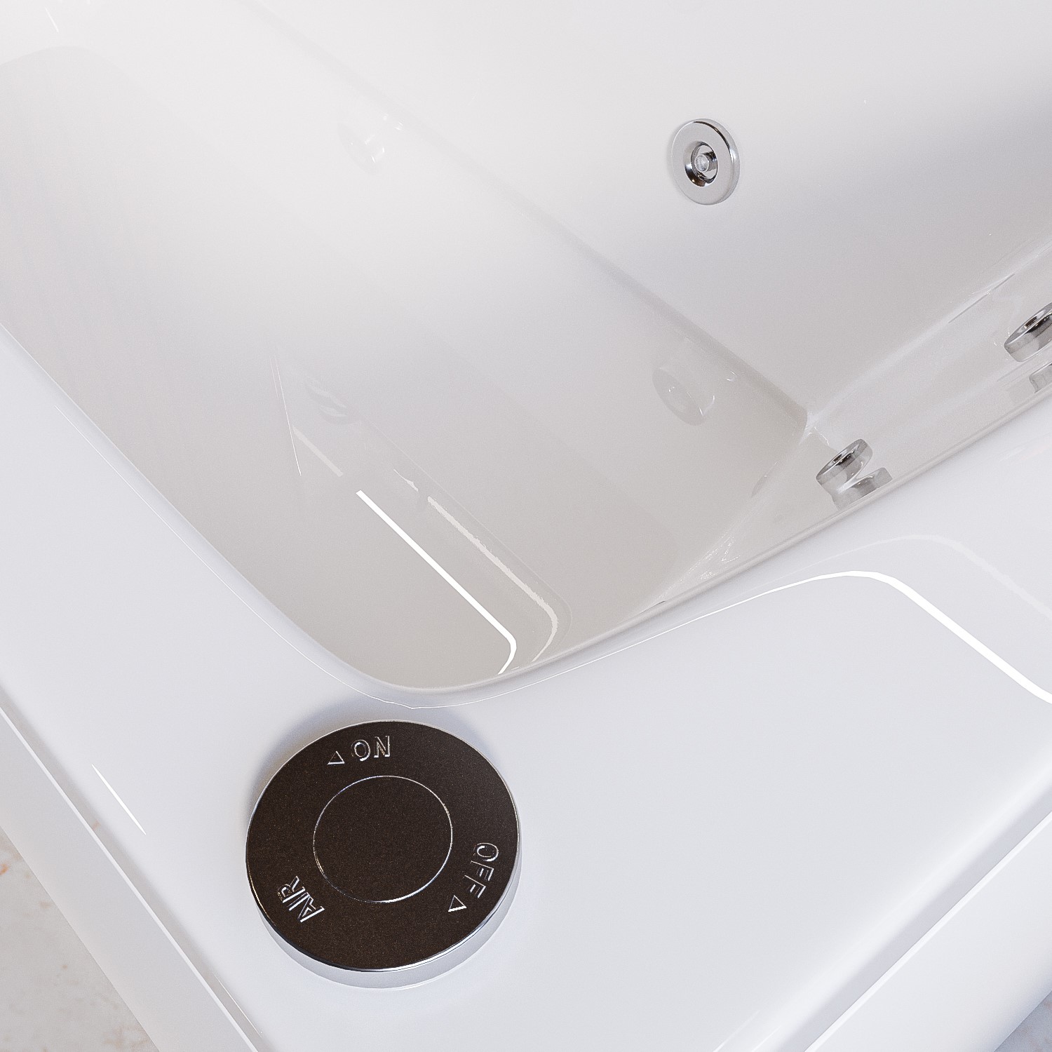 L Shape Left Hand Whirlpool Spa Shower Bath with 14 Whirlpool Jets with ...