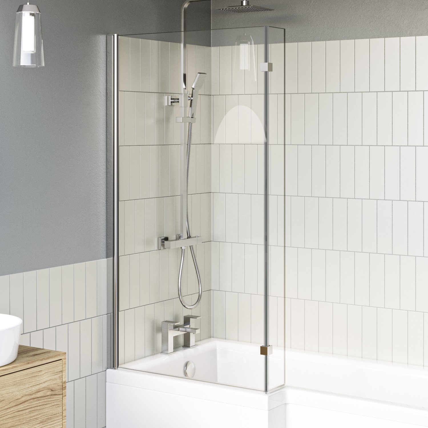 L Shape Whirlpool Spa Shower Bath Left Hand 1700 x 850mm - Lomax ...