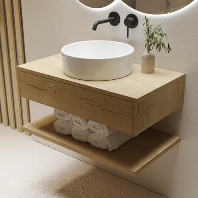 Wood Effect Basin Vanity Unit - Better Bathrooms