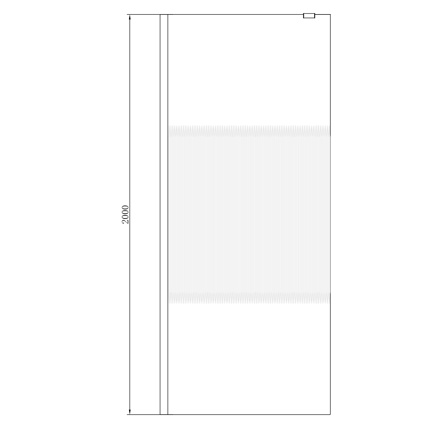 1400x800mm Chrome Frameless Semi Fluted Walk In Shower Enclosure
