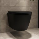Matt Black Close Coupled Rimless Closed Back Toilet with Soft Close ...