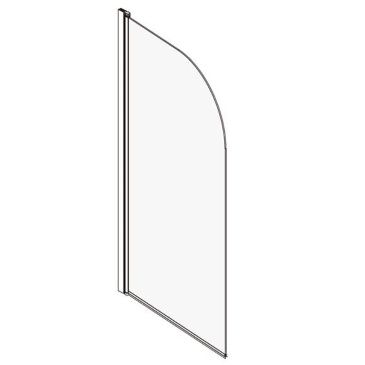 Black Freestanding Single Ended Shower Bath with Black Screen & Feet ...