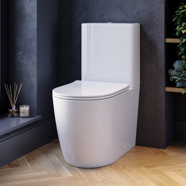 Close Coupled Rimless Toilet with Soft Close Seat - Roma - Better Bathrooms