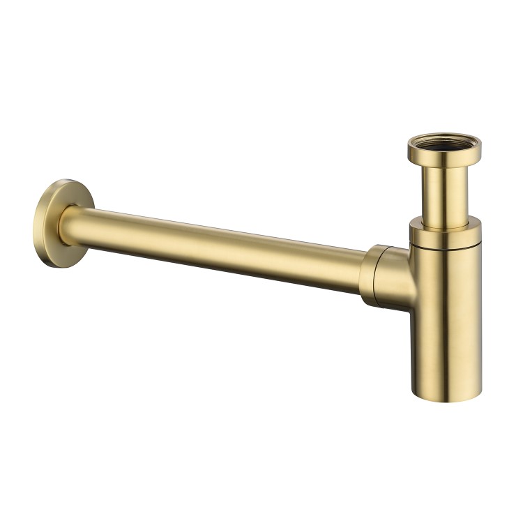 Brushed Brass Round Basin Bottle Trap - Arissa - Better Bathrooms