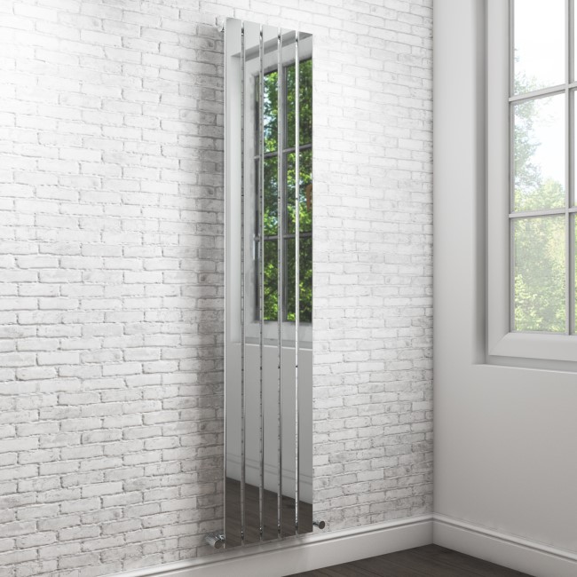 Vega Single Flat Panel Chrome Vertical Radiator - 1600 x 375mm - Better ...