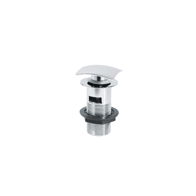 Square Extended Slotted Push Button Waste - Chrome - Better Bathrooms