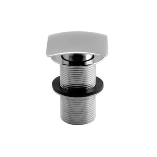 Square Extended Unslotted Push Button Waste - Chrome - Better Bathrooms