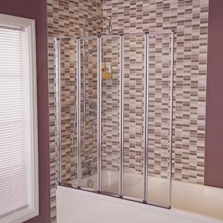 Large Straight 5 Fold Bath Shower Screen - H1400 x W1200mm - Better ...