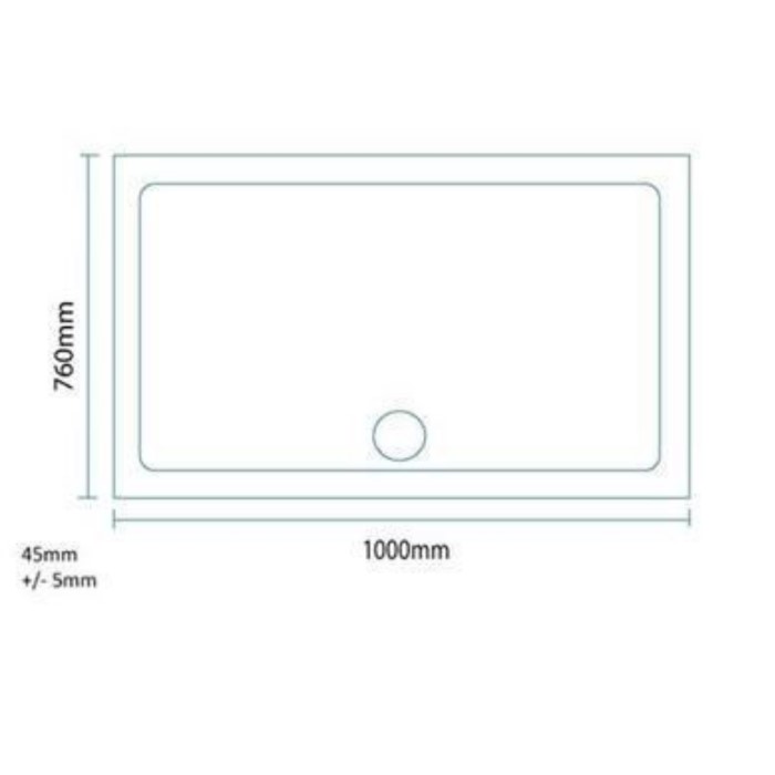 Slim Line 1000 x 760 Rectangular Shower Tray - Better Bathrooms