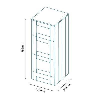 Nottingham Grey 3 Drawer Storage Unit - Better Bathrooms