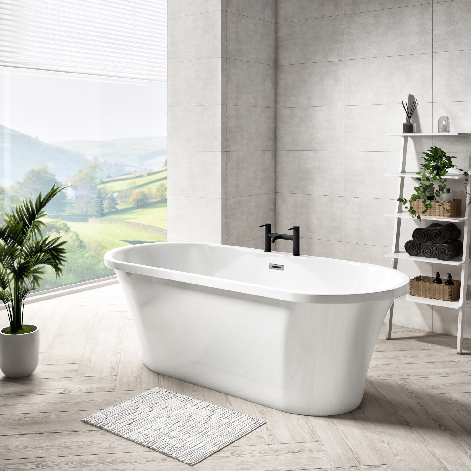 GRADE A2 - Freestanding Double Ended Bath 1670 x 730mm - Venice ...