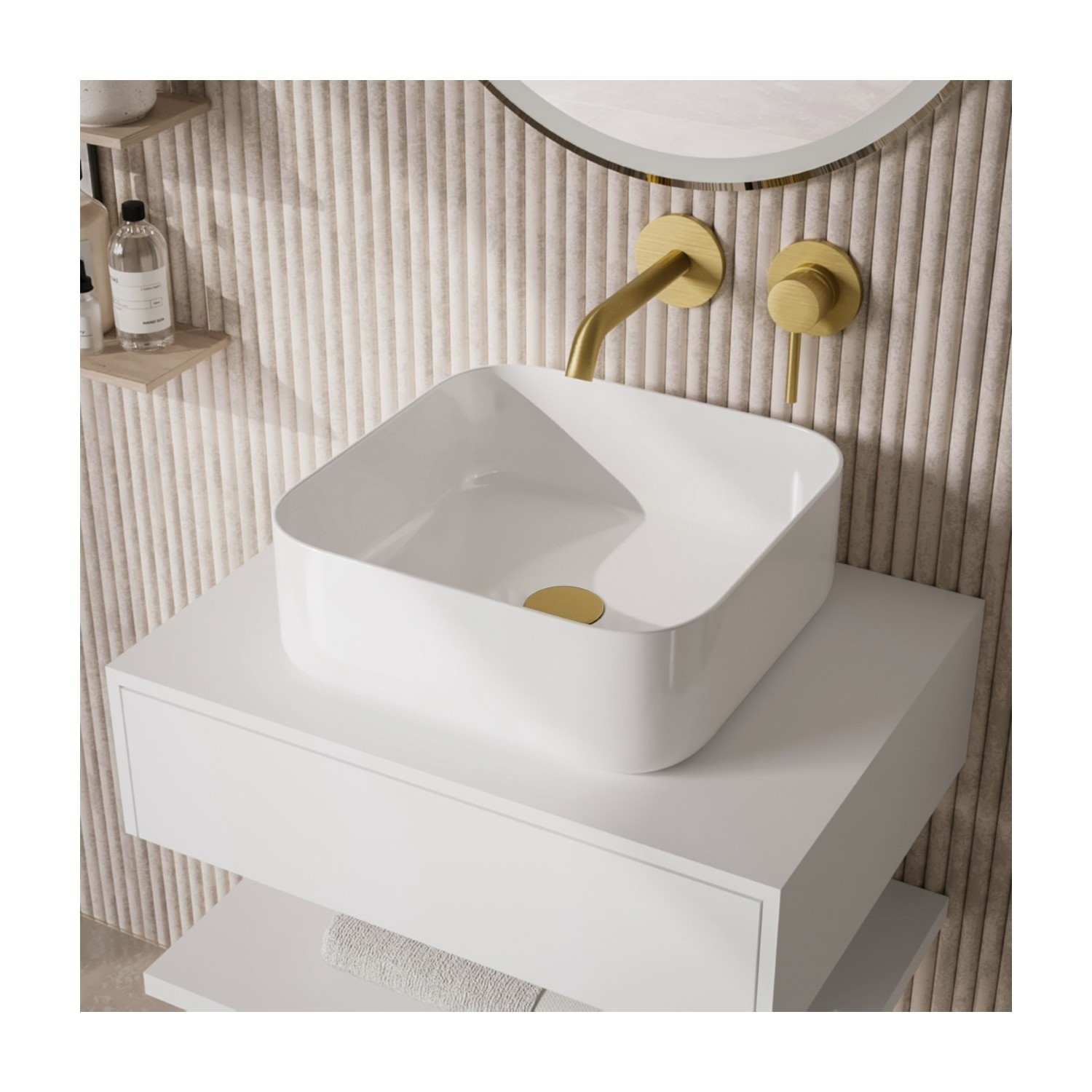 Square Small Countertop Basin 385mm - Dover - Better Bathrooms