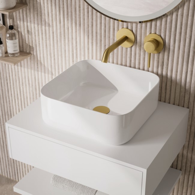 Square Small Countertop Basin 385mm - Dover - Better Bathrooms