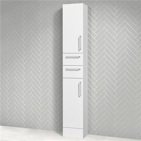 Austin 300mm White Gloss Tall Storage Unit - Better Bathrooms