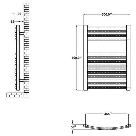 Premier Curved Ladder Rail Chrome 700x500 - Better Bathrooms