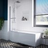Portland Left Hand P Shape Shower Bath - 1500 x 800mm - Better Bathrooms