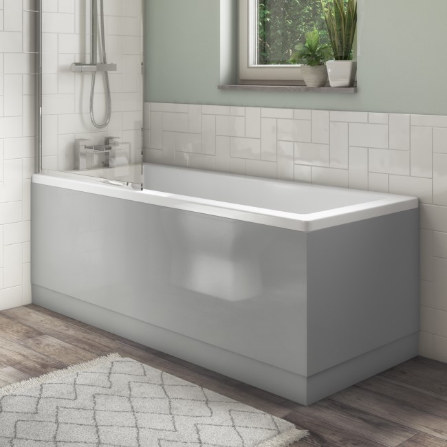 1700mm Wooden Grey Gloss Bath Front Panel - Ashford - Better Bathrooms