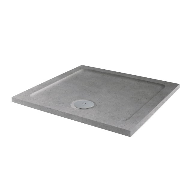 Slim Line Grey Sparkle 800 x 800 Square Shower Tray - Better Bathrooms