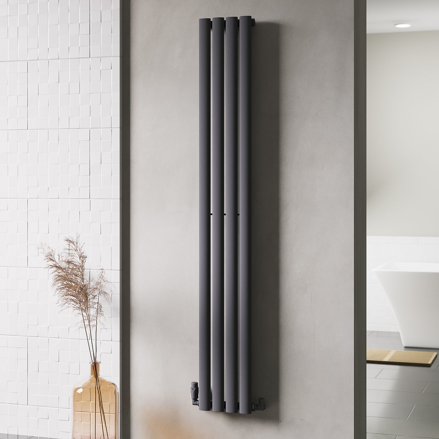 Anthracite Vertical Single Panel Radiator 1600 x 240mm - Margo - Better ...