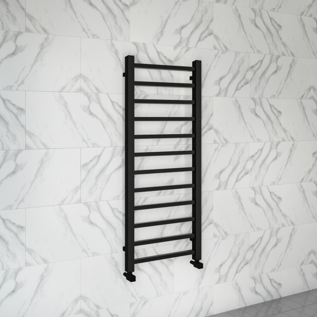 Black Heated Towel Rail Radiator 1200 x 500mm - Sonoran - Better Bathrooms
