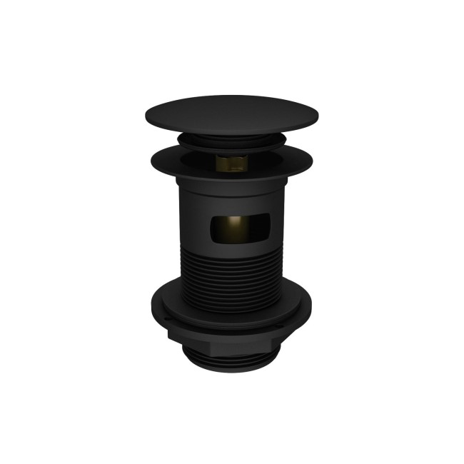 GRADE A1 - Arissa Matt Black Slotted Sprung Basin Waste - Better Bathrooms