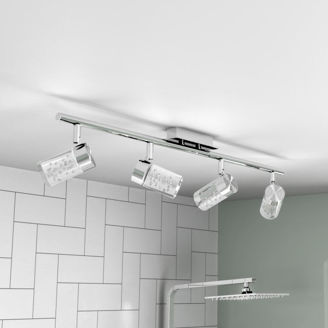 Chrome Bathroom 4 LED Spotlight Bar - Better Bathrooms